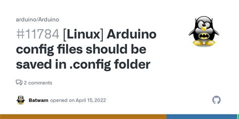 Linux Arduino Config Files Should Be Saved In Config Folder · Issue 11784 · Arduinoarduino