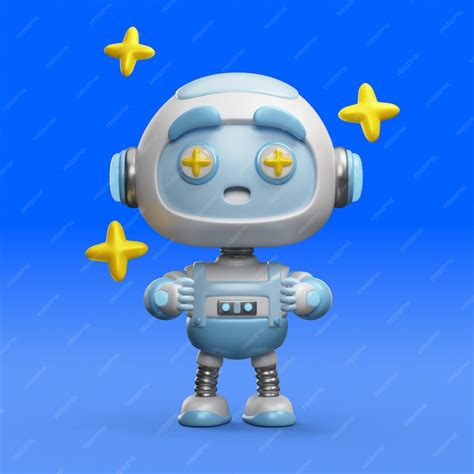 Free Psd 3d Rendering Of Cute Robot Icon