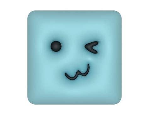 Premium Vector 3d Square Type Kissing Emoji