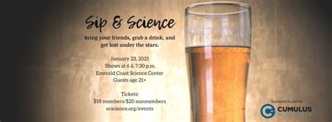 Sip And Science Tallahassee And Panama City Fl Jan 23 2021 600 Pm