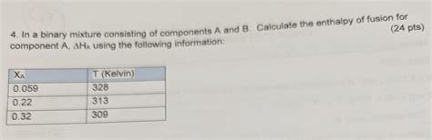 Solved In A Binary Mixture Consisting Of Components A And B