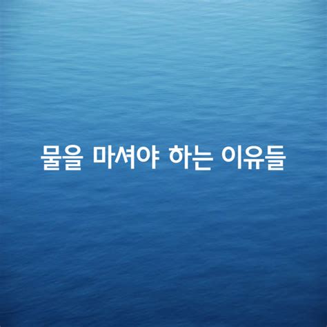 물을 마셔야 하는 45가지 이유 한줄명언