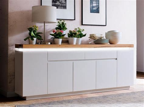 Möbelando Sideboard Lisa Puristisches Sideboard Inkl Effektvolle Led