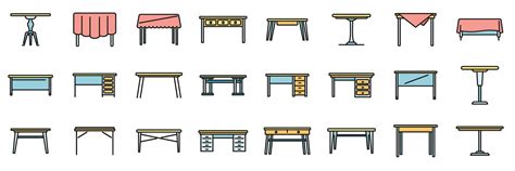 Table Icon Outline Vector Wooden Desk 42522200 Vector Art At Vecteezy