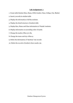 Sql LA 3 And 4 Assignment Assignment Write Queries To Display The