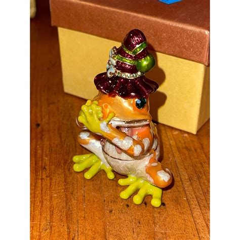 Accents Nib Bejeweled Metal Enameled Trinket Box Jester Frog Hands On Mouth Poshmark
