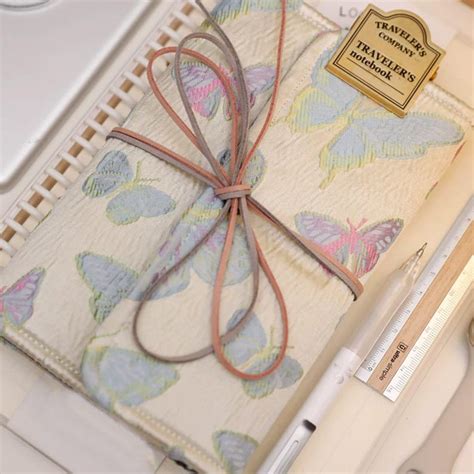 A6 Refillable Binder Notebook Vintage Floral Linen Journal Japanese