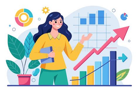 A Woman Analyzes Growth Chart Data Surrounded By Graphs And Plants In A Contemporary Office