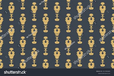 Damask Pattern Stencil Vector Seamless Background Stock Vector Royalty