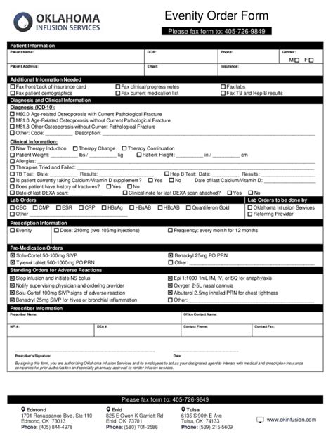 Fillable Online Evenity Order Form Fax Email Print Pdffiller
