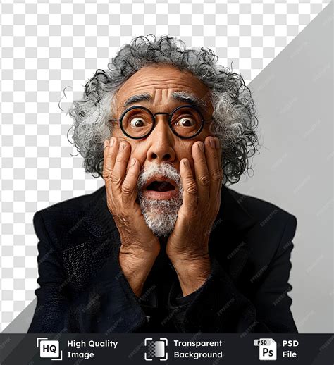 Man In Glasses Shocked And Stunned With Hands On Face Isolated On A