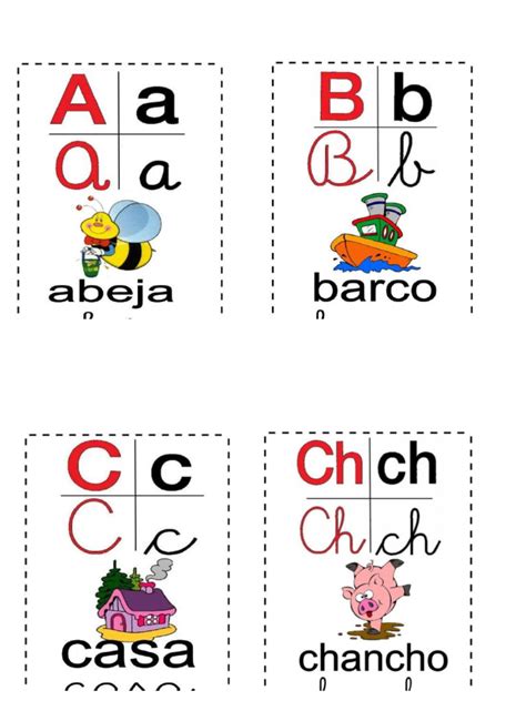 Abecedario Cuatro Formas De Escritura Pdf