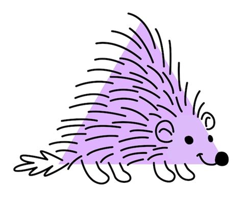 Cartoon Igel Tierfigur Mit Mathematischer Form Schulkind Bildung Geometrische Figur Lustiges