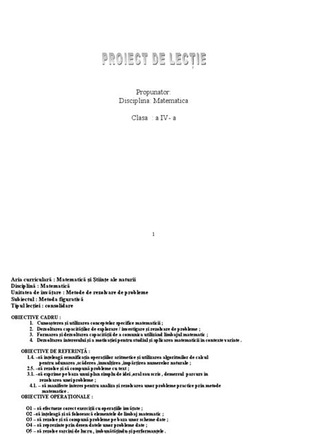 Proiect Matematica Invatamant Primar Pdf