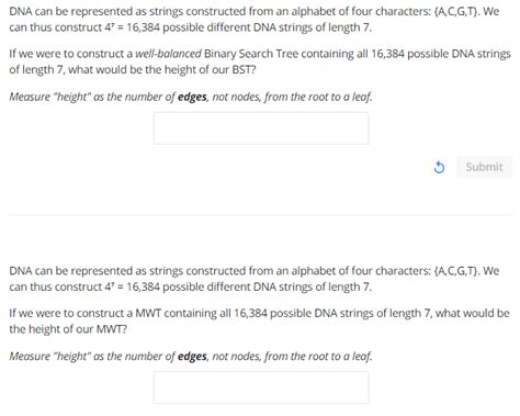 Solved Dna Can Be Represented As Strings Constructed From An