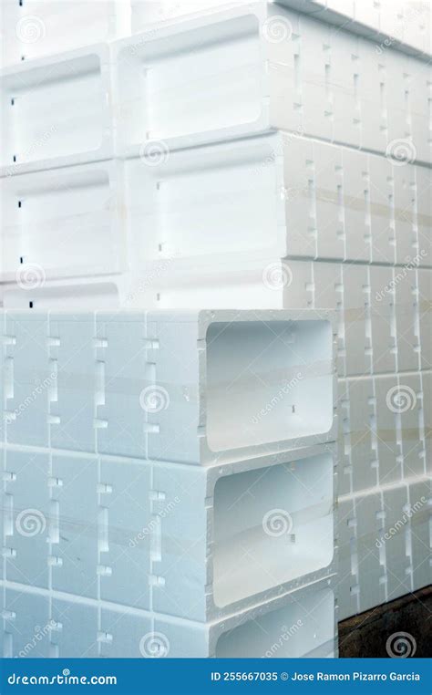 Expanded Polystyrene Boxes For Food Packaging And Transport Stock Image