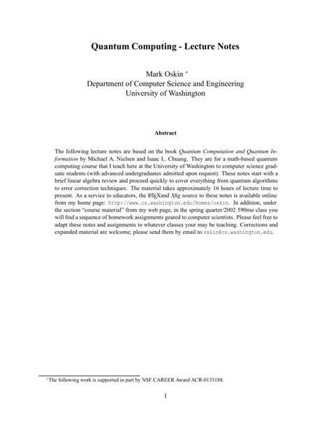 Quantum Notes