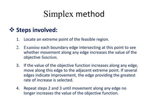 Simplex Method Concept Pptx Computer Software And Applications Computing