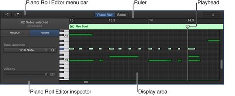 Piano Roll Editor Overview Garageband Help