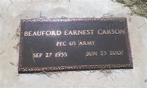 Beauford Ernest Carson 1935 2007 Find A Grave Memorial