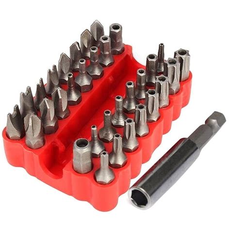 33pcs Tamper Proof Security Screw Driver Bit Set Hole Torx Hex With
