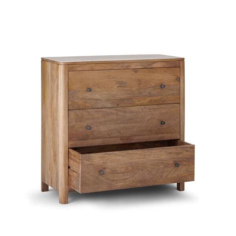 Lyla Mango Wood 3 Drawer Chest Oak Furnitureland In 2024 Wood Chest