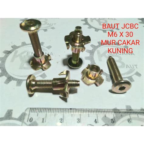 Jual BAUT JCBC M6 X 30 DAN MUR CAKAR KUNING BAUT SPEAKER MEBEL