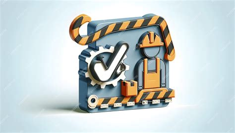 3d Icon As Safety Tape And Assembly Line Concept As Safety Tape Paired With An Assembly Line