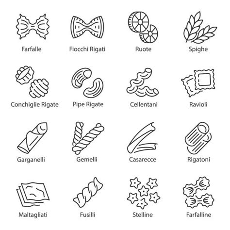6000 Pasta Shapes Cut Out Stock Illustrations Royalty Free Vector