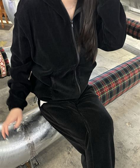 2color 코듀로이 트레이닝세트 골지 골덴 조거 와이드 투웨이집업 에이블리