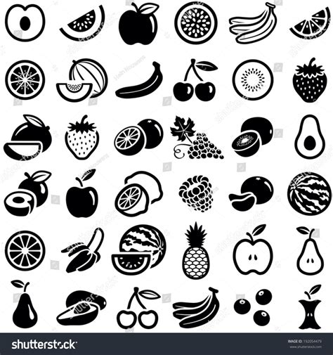 Fruit Icon Collection Vector Illustration 192054479 Shutterstock