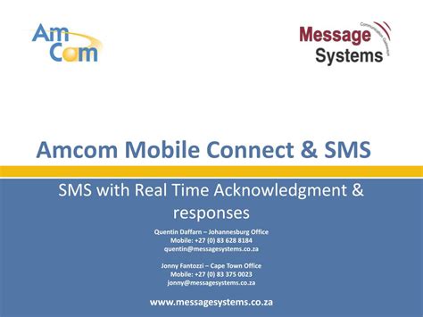 Ppt Amcom Mobile Connect And Sms Powerpoint Presentation Free Download