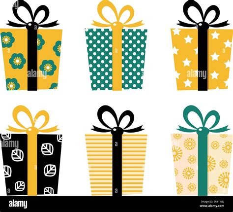Set Of Patterned T Boxes For Birthday Xmas Vector Stock Vector