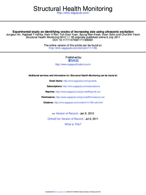 Pdf Structural Health Monitoring