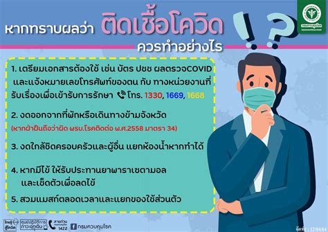 หากทราบผลว่า ติดเชื้อโควิด กรมควบคุมโรค กระทรวงสาธารณสุข
