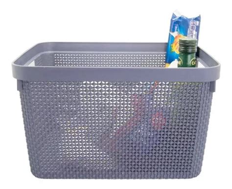 Cesta Organizadora Cesta Cesta De Armazenamento Cor Cinza Mercadolivre