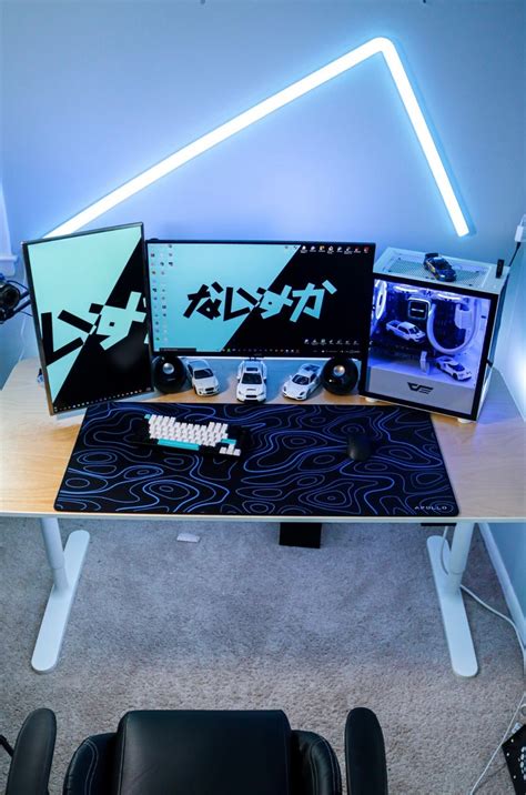 Topographic Large Gaming Mousepad Topo Blue Etsy