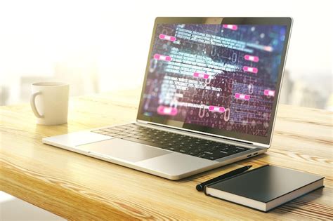 Premium Photo Modern Computer Display With Abstract Programming