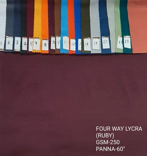 Polyester Dull Lycra Ruby Polyster Lycra Fabric Manufacturer From Surat