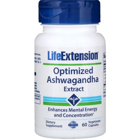Life Extension Optimized Ashwagandha Extract 60 Vegetarian Capsules