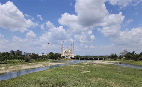 South Side View Of The Sabanci Central Mosque In Adana Stock Image Image Of Mosque Heritage
