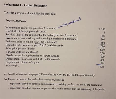 Solved Consider A Project With The Following Input Data Chegg Com