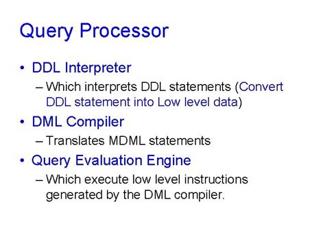 Database System Architecture The Functional Components Of A