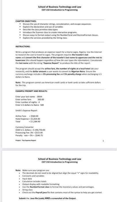 School Of Business Technology And Law CSIT 210 Chegg
