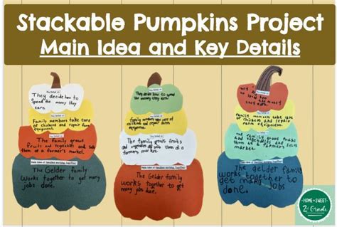 Stackable Pumpkins Project For Main Idea Key Details Pumpkin Projects Main Idea Reading Lessons