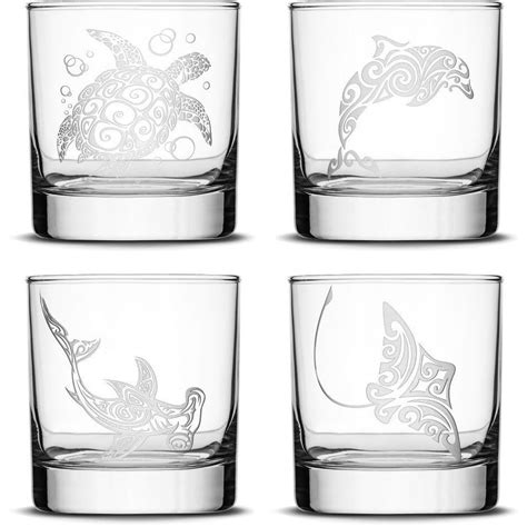 Premium Whiskey Glass Sea Life Selection 11oz Integrity Bottles