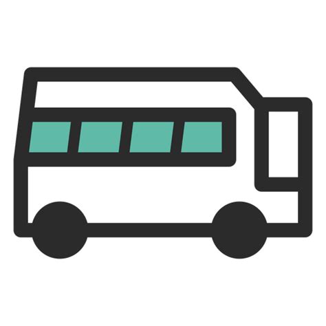 Diseño Png Y Svg De Icono De Trazo De Color De Autobús De Viaje Para