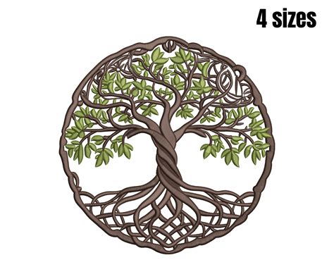 Tree Of Life Machine Embroidery Design Tree Of Life Embroidery Files 4 Sizes Instant