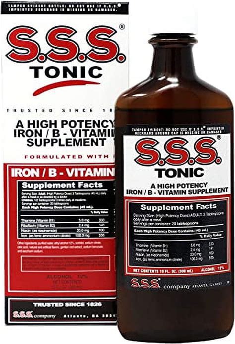 Sss Tonic Iron And Vitamin B Supplement High Potency Vitamins 10 Fl Oz BottleÂ