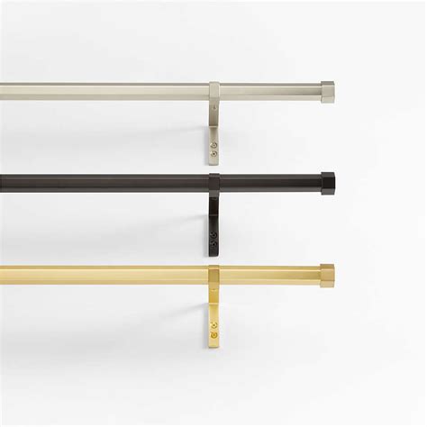 1 Hexagonal Curtain Rod And End Cap Finials Set Crate And Barrel